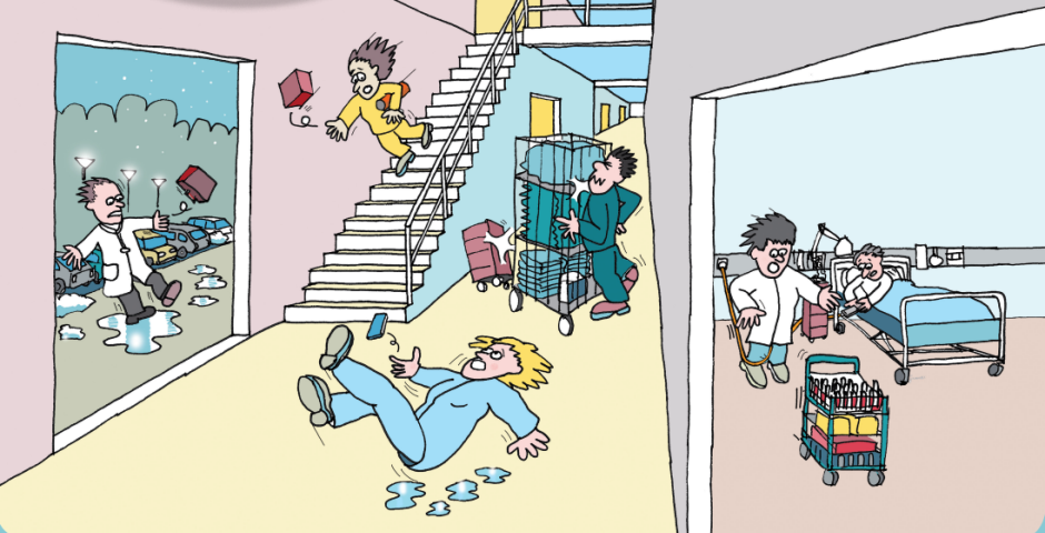 Forebyg fald- og snubleulykker på hospitaler